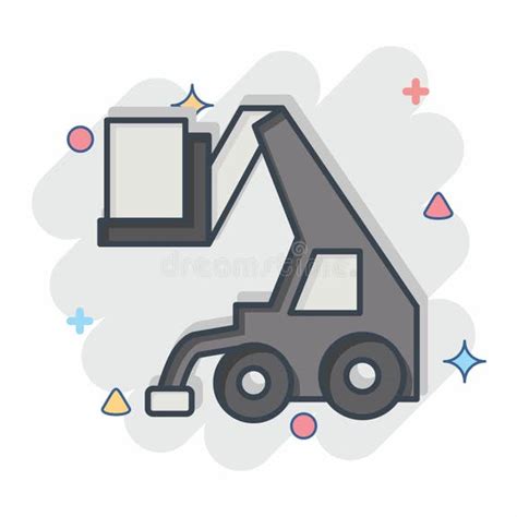 Icon Telehandler Related To Construction Vehicles Symbol Comic Style