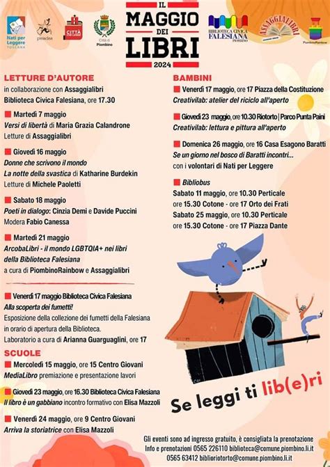 Il Maggio Dei Libri A Piombino Un Mese Ricco Di Appuntamenti Per Tutta