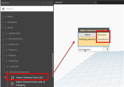 rhythm select element from link node not working packages dynamo
