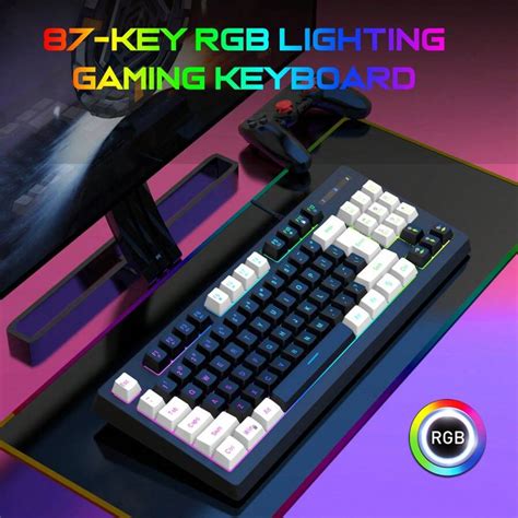 HXSJ Key Wired Membrane RGB Backlit Gaming Keyboard With Anti Ghosting Keys Dual Color