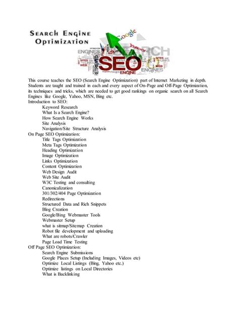 Seo Training In Indore Pdf