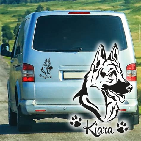 Deutscher Sch Ferhund Hundeaufkleber Pfoten Name Autoaufkleber
