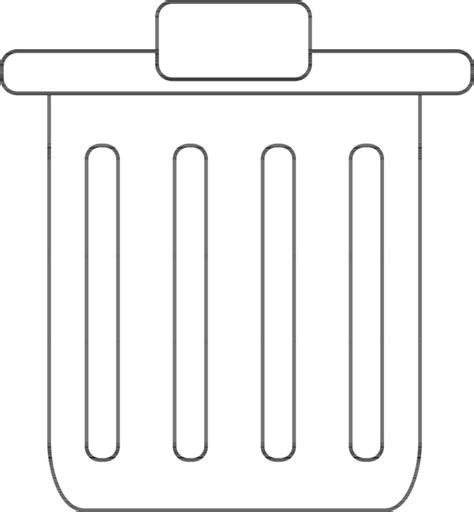 Black Line Art Delete Box On White Background 24367055 Vector Art At
