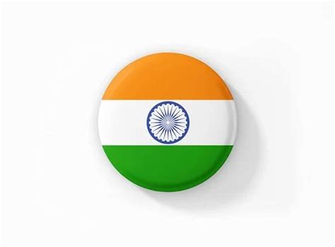 Indian Flag Independence Day Metal Round Pin Button Badge Lapel Pin
