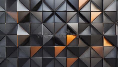Elegant Polished Semigloss Wall With D Black Triangular Tiles â
