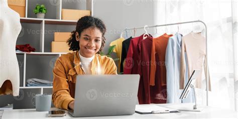 Female Stylist Successful Fashion Business Portrait Of Smiling Black