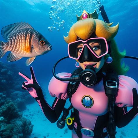 Princess Peach Scuba By Chrisgraduate27 On Deviantart