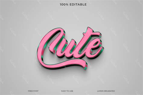 Cute Font Style Text Effect Photoshop Premium Psd File