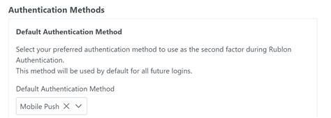 How To Set Default Authentication Method Policy Rublon