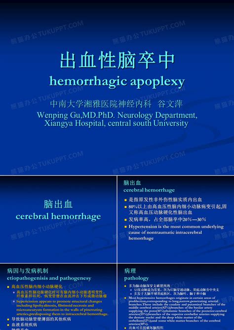 出血性脑卒中ppt模板下载 编号lwdbzydj 熊猫办公
