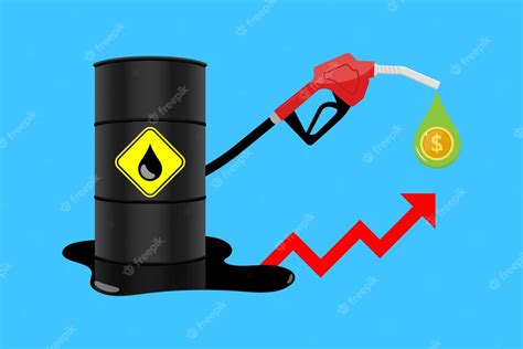 Premium Vector Oil Price Rising Concept Gasoline Yellow Fuel Pump