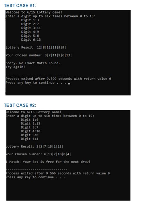 Solved C Program Write A Program For A “615 Lottery