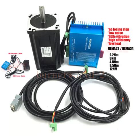 Cnc Closed Loop Stepper Motor Nema34hybrid Servo Drive Kit 12nm 85nm