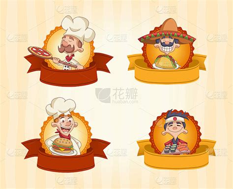 矢量横幅背景与卡通厨师烹饪