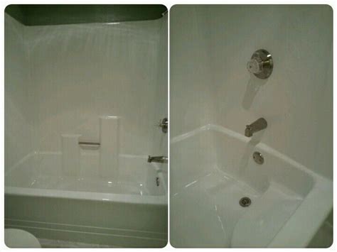 Fiberglass Tub Shower And New Brushed Nickel Trim Bathtub Reglazing