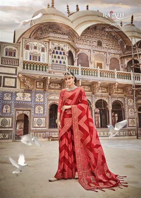 Amelia By Rajpath Dola Organza Silk Fancy Saree Exporter