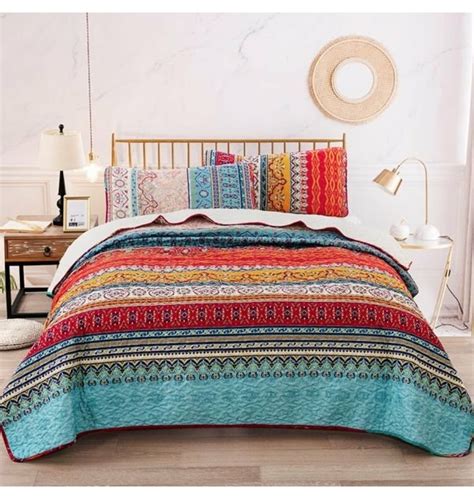 Wongs Bedding 윙스베딩 웡스 베딩 침대보 퀼트 더블 침대보헤미안 컬러 240x260 Cm 티몬