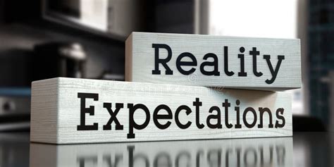 Expectations Reality Words On Wooden Blocks Stock Illustration Illustration Of Belief