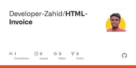Github Developer Zahidhtml Invoice