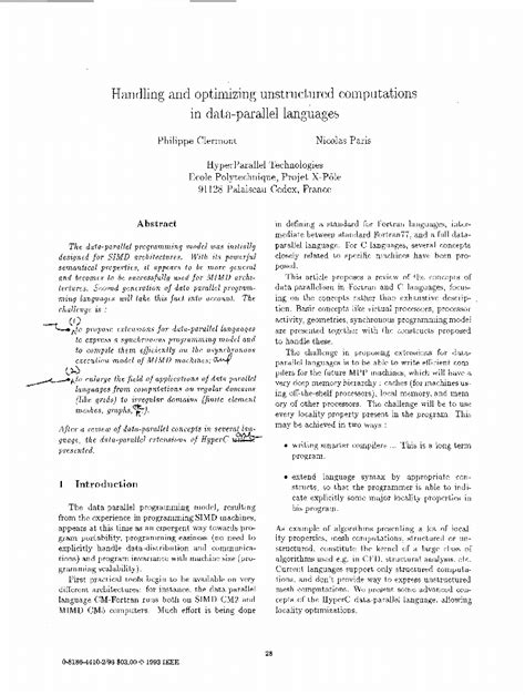 handling and optimizing unstructured computations in data parallel