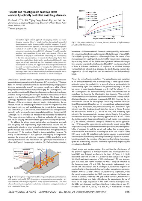 PDF Tunable And Reconfigurable Bandstop Filters Enabled By Optically Controlled Switching Elements