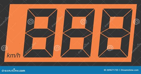 Digital Speedometer Black Numbers With Orange Background Stock Vector Illustration Of Black