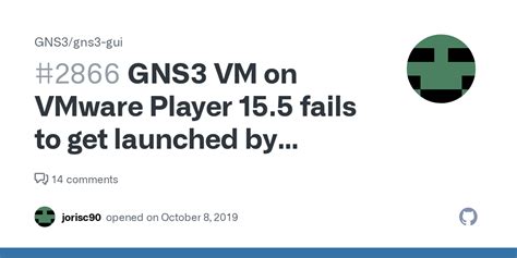 Gns3 Vm On Vmware Player 155 Fails To Get Launched By Gns3 · Issue