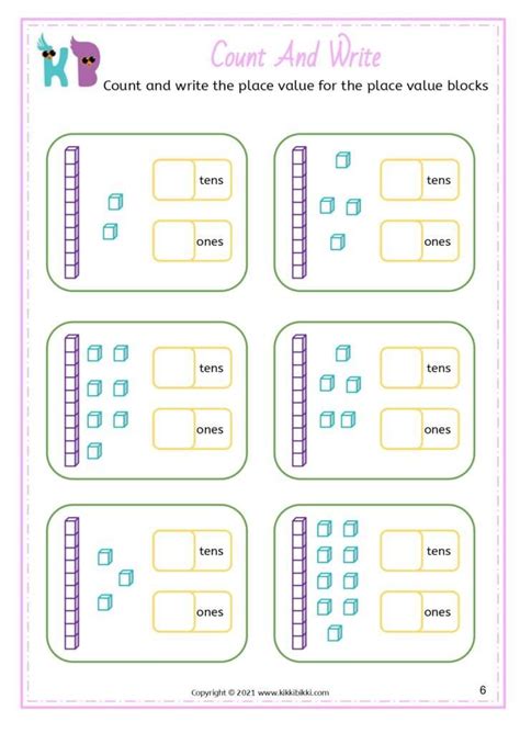 Place Value Free Math Kindergarten Worksheets Kikkibikki