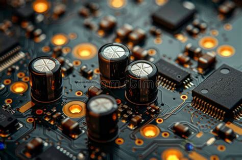 Close Up Of Electronic Circuit Board Featuring Radio Components And Chip Processor From Device