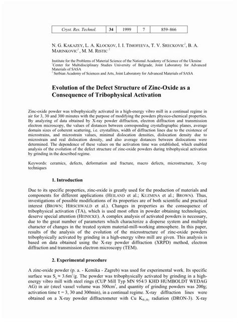 Pdf Evolution Of The Defect Structure Of Zinc Oxide As A Consequence