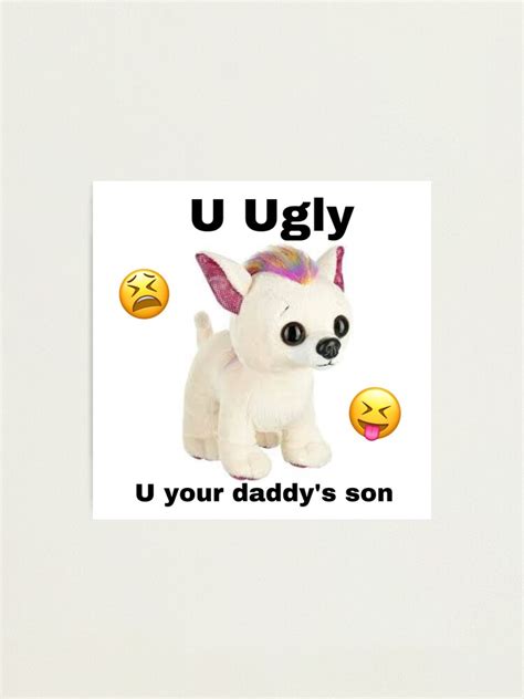 Webkinz U Ugly U Your Daddys Son Dank Meme Photographic Print For