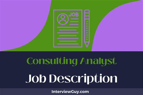 Consulting Analyst Job Description Updated For 2025