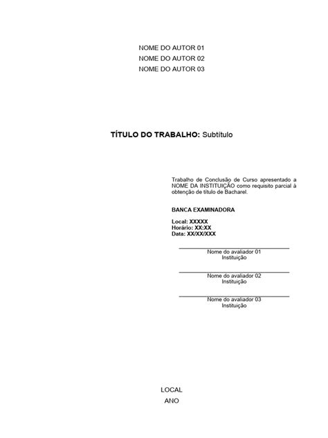 Modelo De Folha De Aprovacao Abnt Pdf