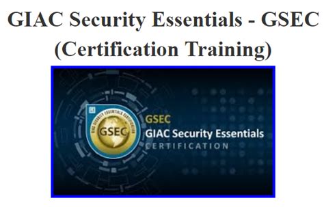 Cybersecurity Certification Center Giac Security Fundamentals Gsec Certification Training