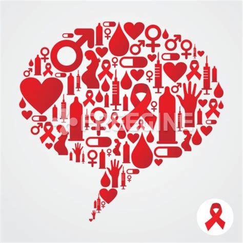 Aids Icons In Communication Bubble Silhouette