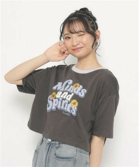 【セール】 ひまわりプリント リンガーtシャツ （tシャツ）｜pink Latte ピンク ラテ ファッション通販 タカシマヤファッションスクエア