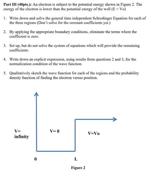 Solved Part III 40pts An Electron Is Subject To The Chegg Com