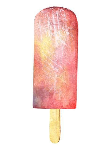 Aquarelle De Cr Me Glac E Dans Des Couleurs Gentilles D Isolement Sur