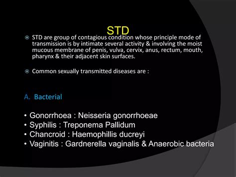 14 Sexually Transmitted Diseases Gonorrhoea Ppt