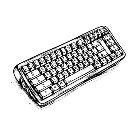 Premium Vector Keyboard Vector Drawing Isolated Hand Drawn Engraved
