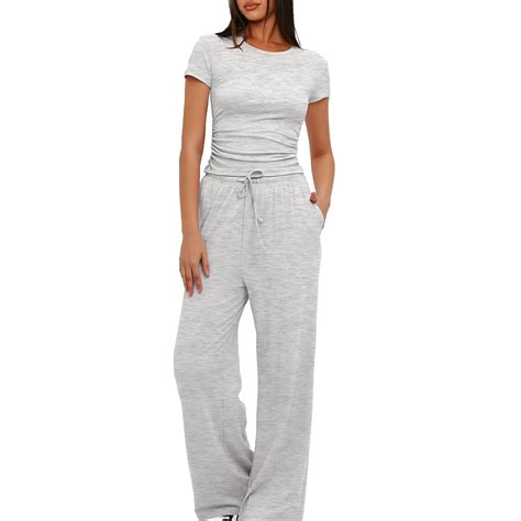 Qolati 2 Piece Sets For Women Y2k Ruched Short Sleeve Crop Tops And