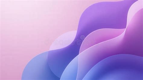 Abstract Pastel Pink Purple And Blue Overlapping Wavy Shapes Background Stock Illustration