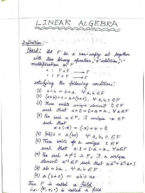 Linear Algebra Notescompressed Pdf