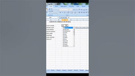 How To Use Substitute Formula In Ms Excel Excel Youtube
