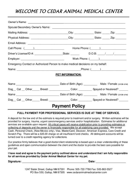 Veterinary Forms Templates Free Fill Out And Sign Online Dochub