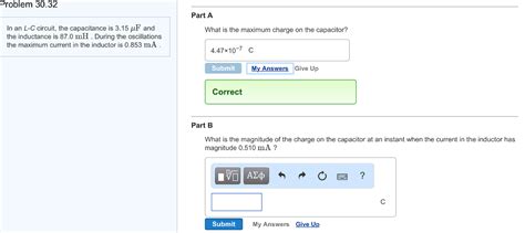 Solved In An L C Circuit The Capacitance Is Mu F And Chegg