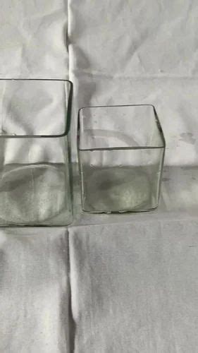Clear Square Glass Vase Size 4inch At Rs 80piece In Firozabad Id