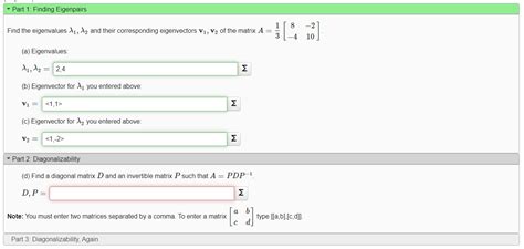Solved Part 1 Finding Eigenpairs 18 2 Find The