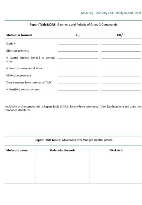 Solved Modeling Geometry And Polarity Report Sheet Look