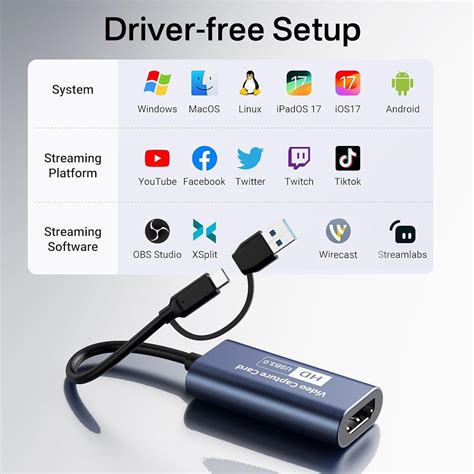 VANGREE Tarjeta De Captura De Video 4K USB AUSB C 3 0 1080P 60FPS